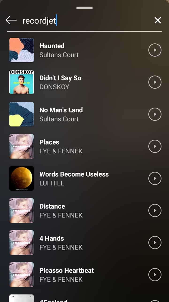 Your music in Instagram Stories